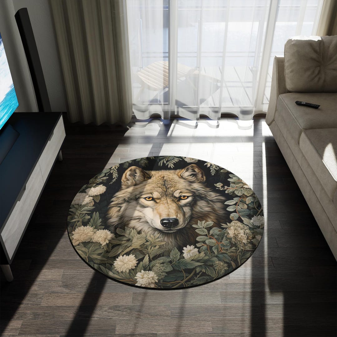 Wolf Rug - William Morris Inspired Timber Wolf Mat, Gothic Revival ...