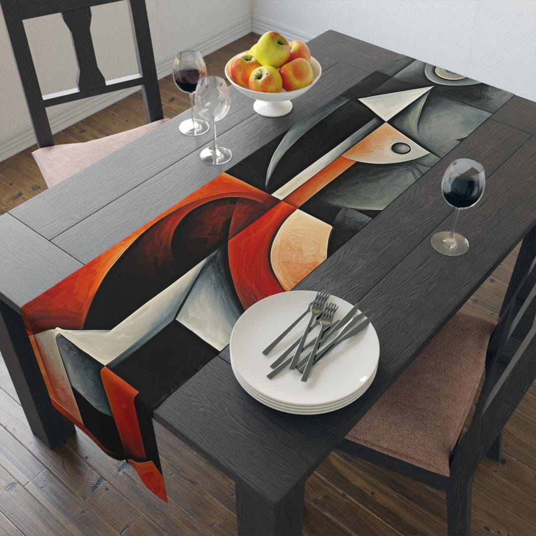 Cubism Table Runner Inspired by Pablo Picasso, Surrealist Dining Decor ...
