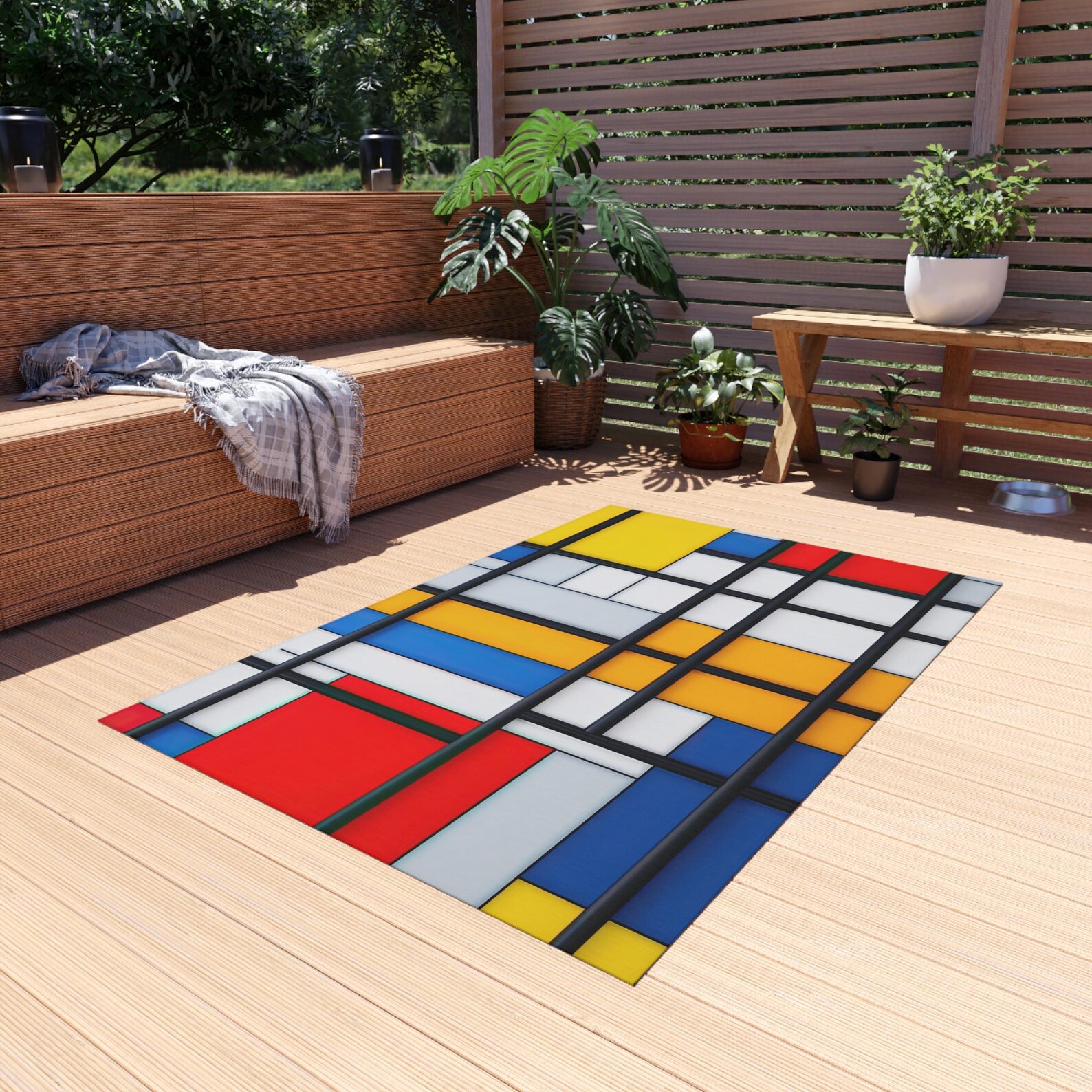 Throw Rug Inspired by Piet Mondrian, De Stijl Carpet, Neoplasticism ...