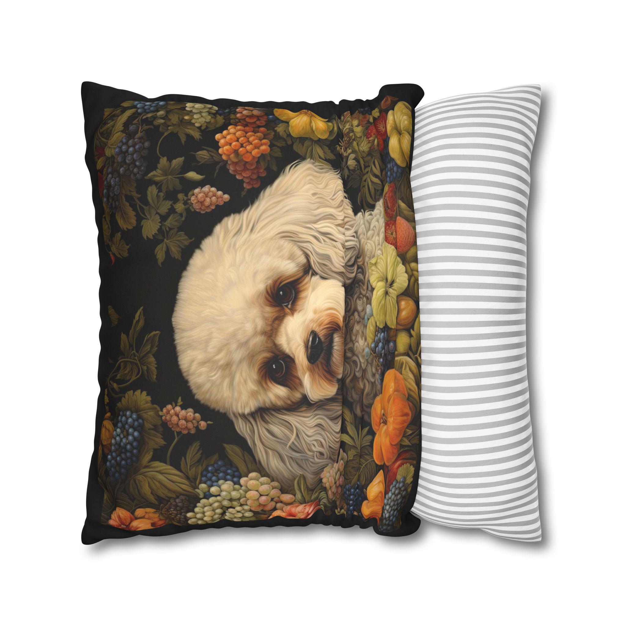 Poodle Pillow, William Morris Inspired Caniche, Cottagecore Pudel Dog ...