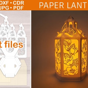 3D Floral Paper Lantern Cut File, Candle Holder Svg, Tea Light, Paper Lamp Svg, 3D Floral Theme ...