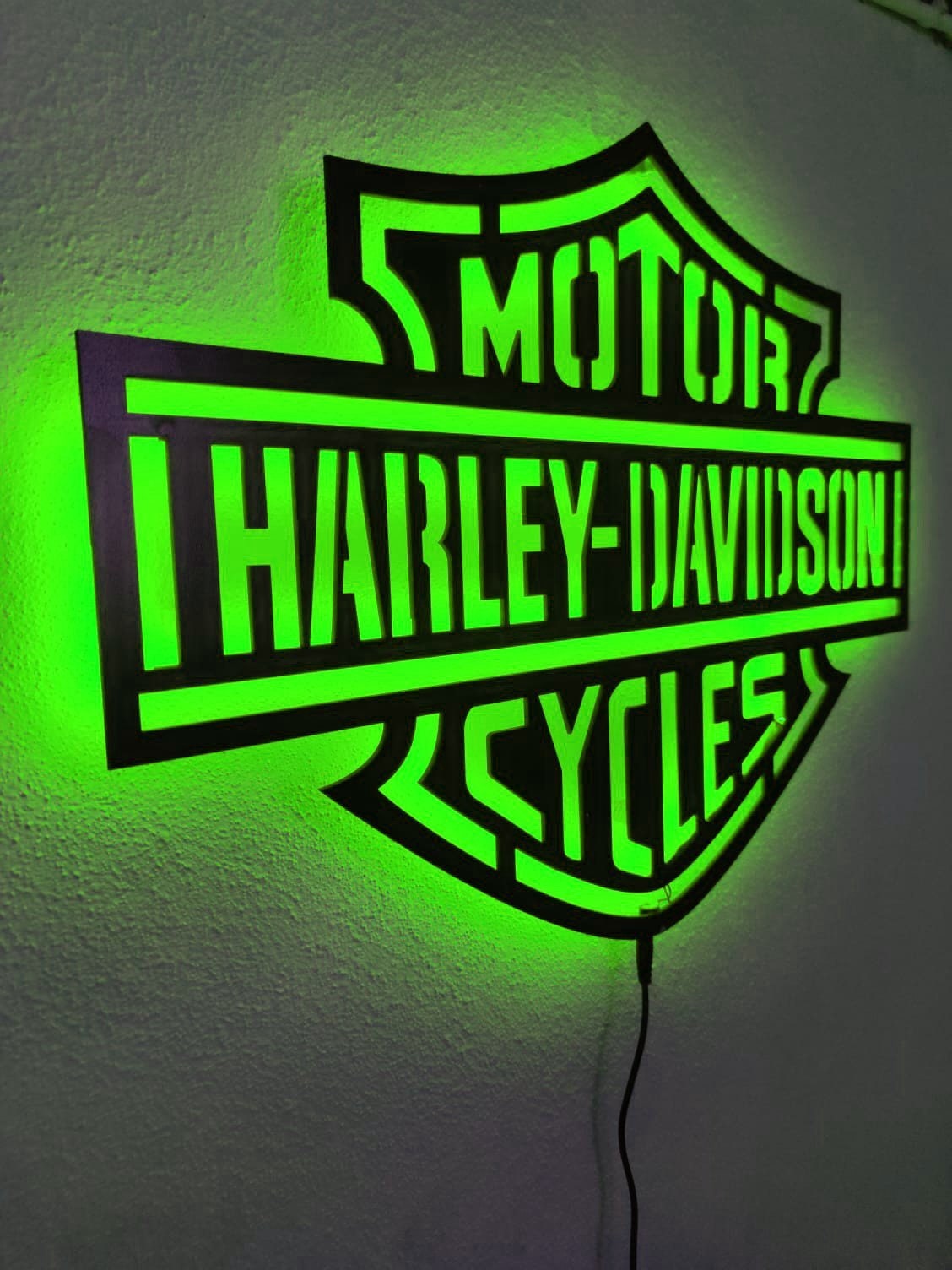 Harley Davidson Wood Led Wall Sign Lighted Harley Sign - Etsy