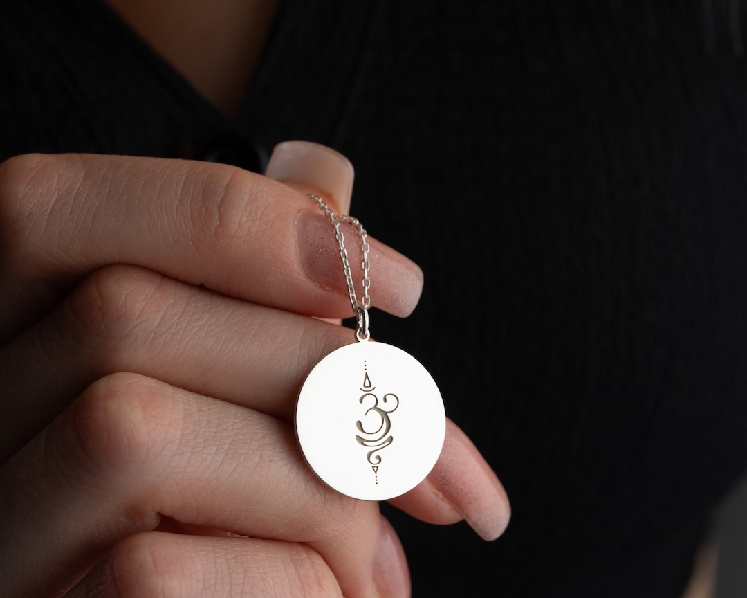 Handmade Gold Breathe Symbol Engraved Necklace Mindful Jewelry for ...