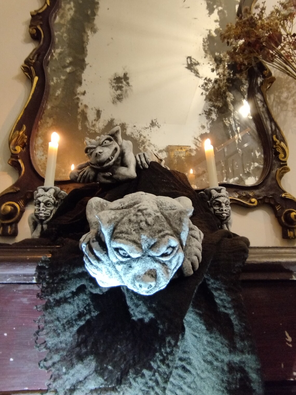 Gothic Stone Gargoyle / Shelf Peeping Gremlin / Guardian Gothic ...
