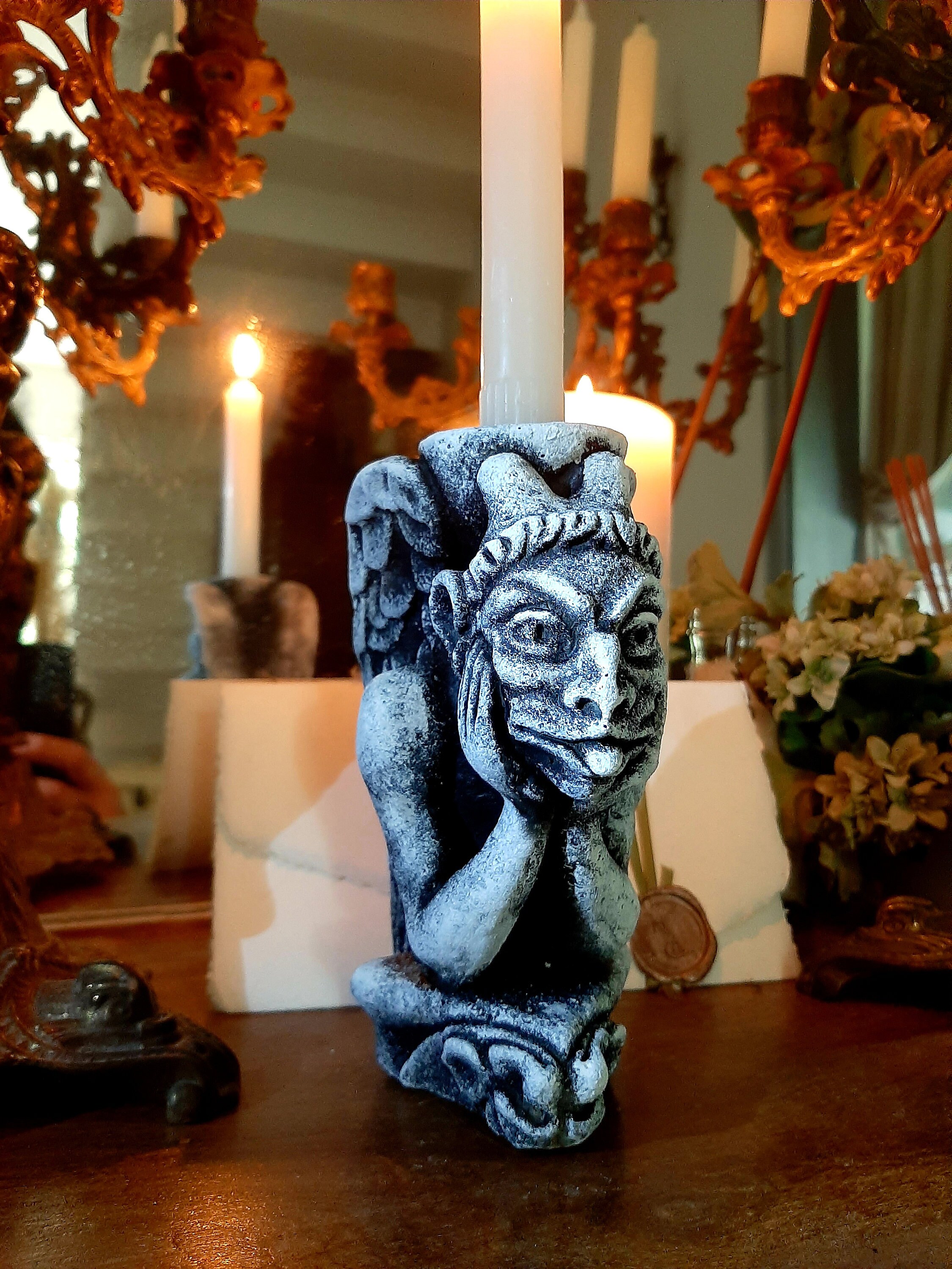 Gargoyle Candle Holder - Etsy