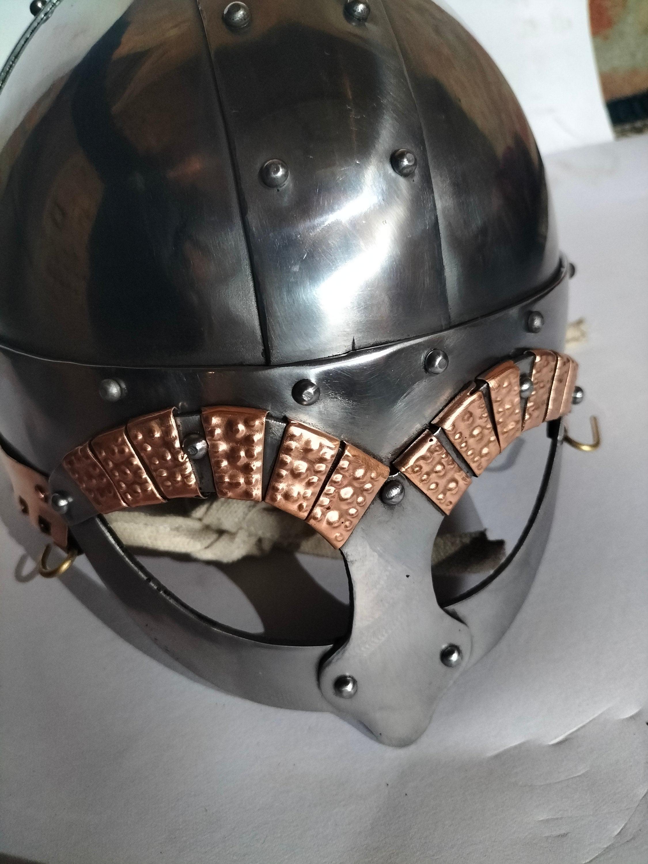 Tjele Helmet - Battle Ready Replica With Aventail - X C. Denmark. 2.5mm ...