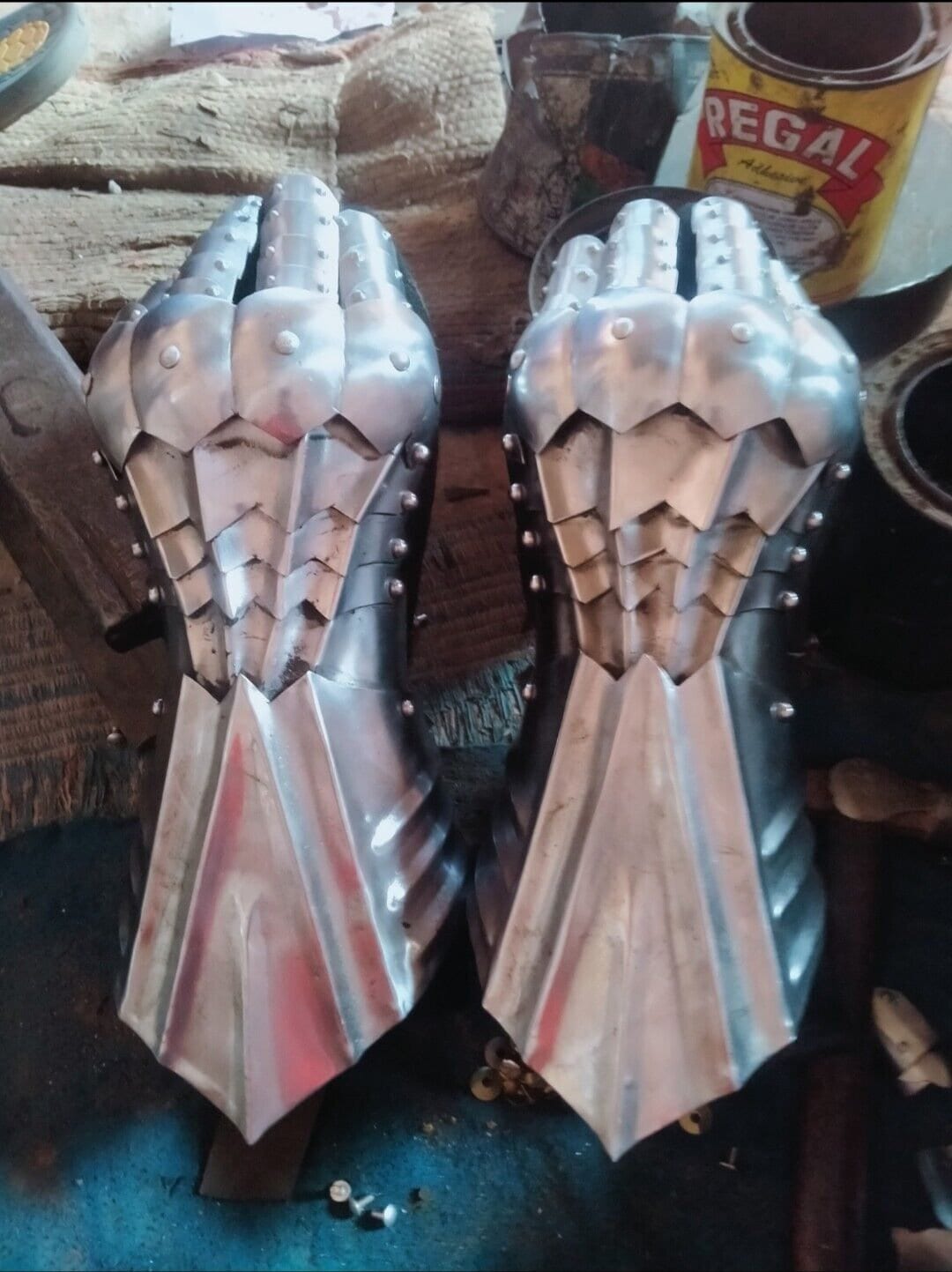 Medieval Knight Gauntlets Pair Steel Hand Gloves for Mason Templar ...
