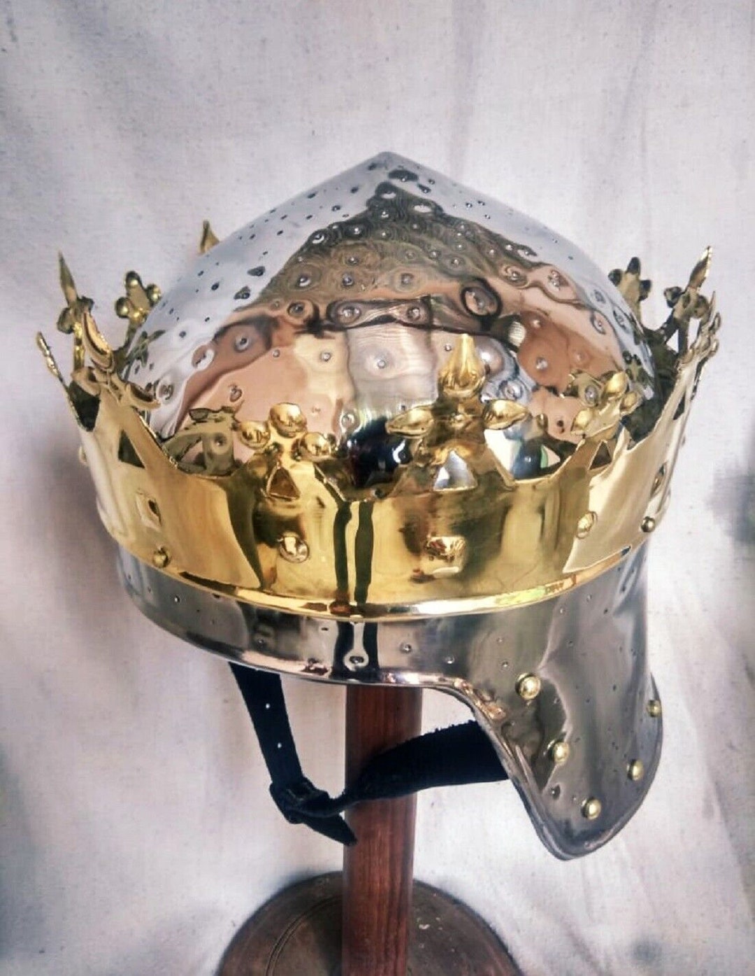Medieval Monarch Knight Helmet King Richard Lionheart 2 Tone Crown ...