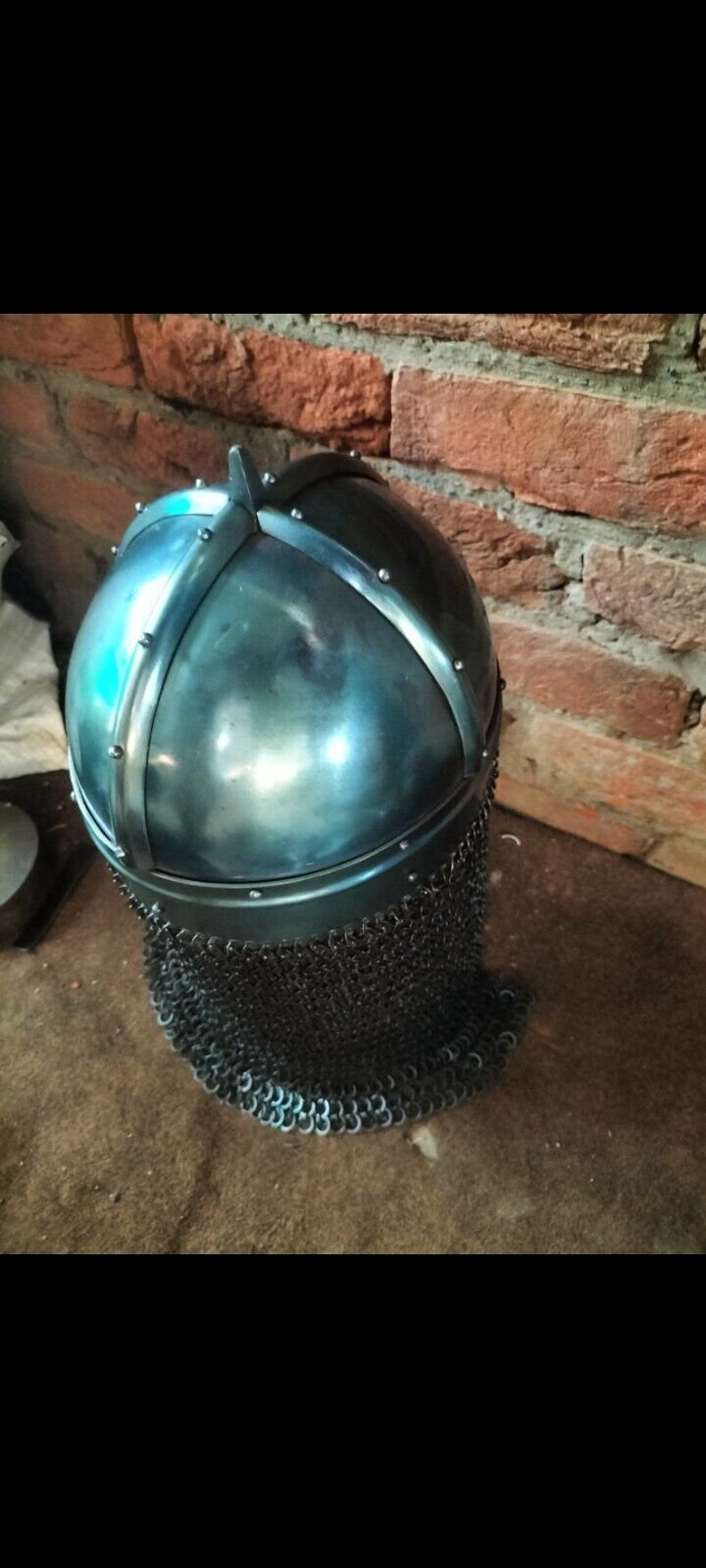 Viking Gjermunbu Helmet With 14 Gauge Steel. With a Leather - Etsy