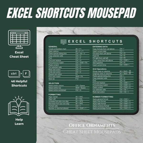 Excel Shortcuts - Etsy