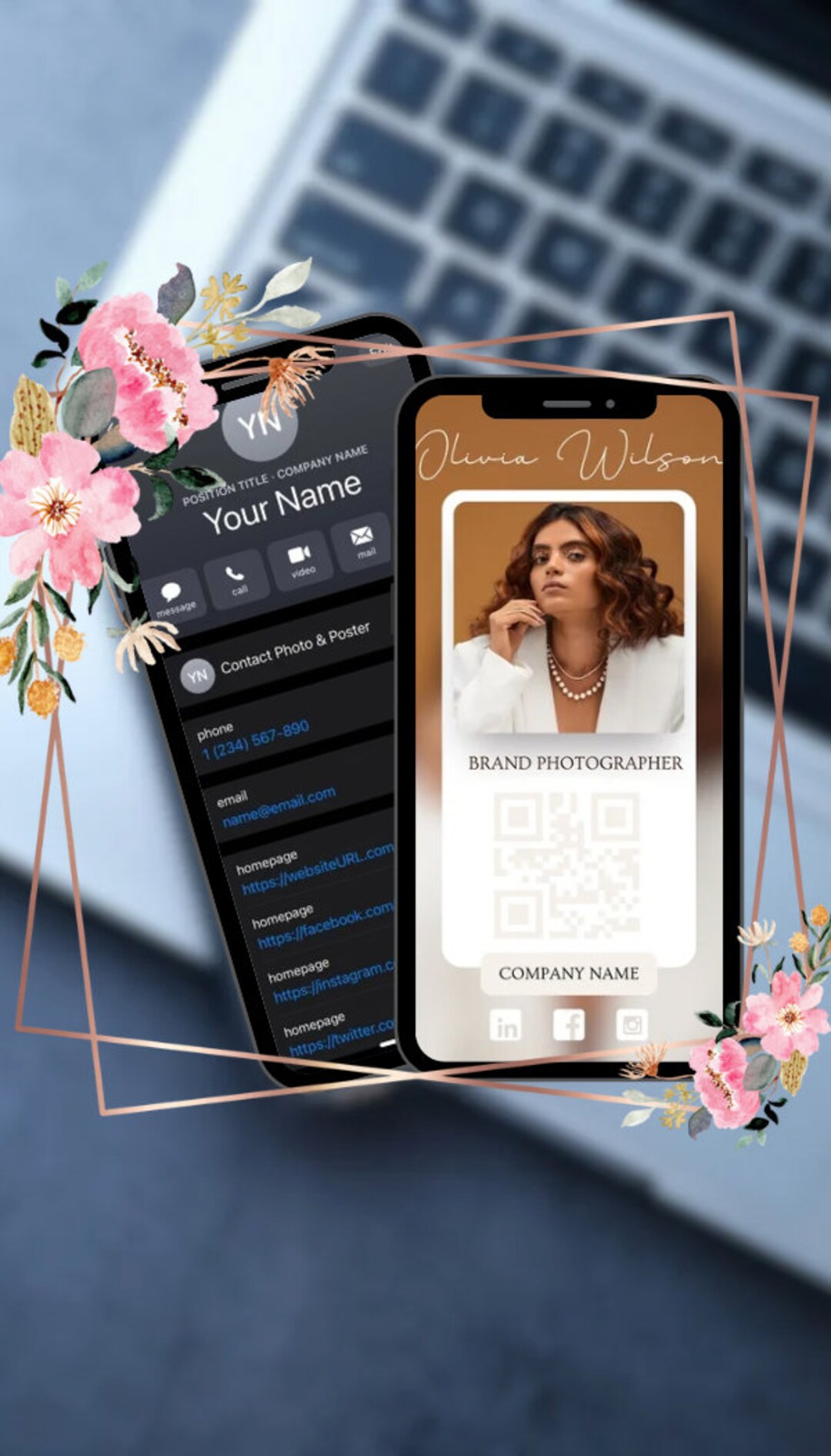 Custom Digital Business Card QR Code | Virtual Card | Scan Contact ...
