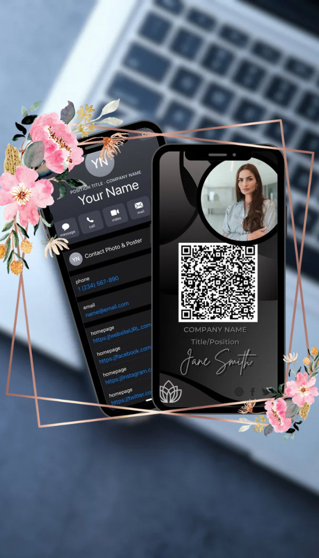 Custom Digital Business Card QR Code | Virtual Card | Scan Contact ...