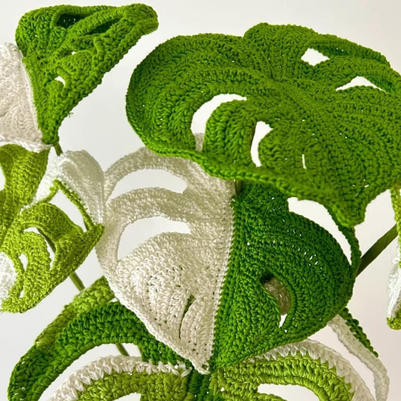 Crochet Monstera Leaf Pattern: Tropical Home Decor (PDF Pattern) - Etsy
