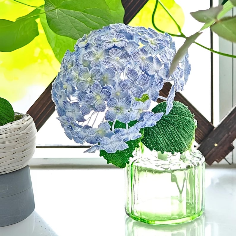 Blue Hydrangea Crochet Pattern: DIY Amigurumi Flower Pot (PDF Pattern ...