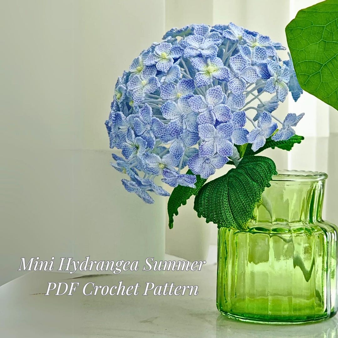Blue Hydrangea Crochet Pattern: DIY Amigurumi Flower Pot (PDF Pattern ...