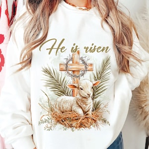 True Easter PNG, He is Risen, Lamb Crown of Thorn Cross Palm Jesus ...