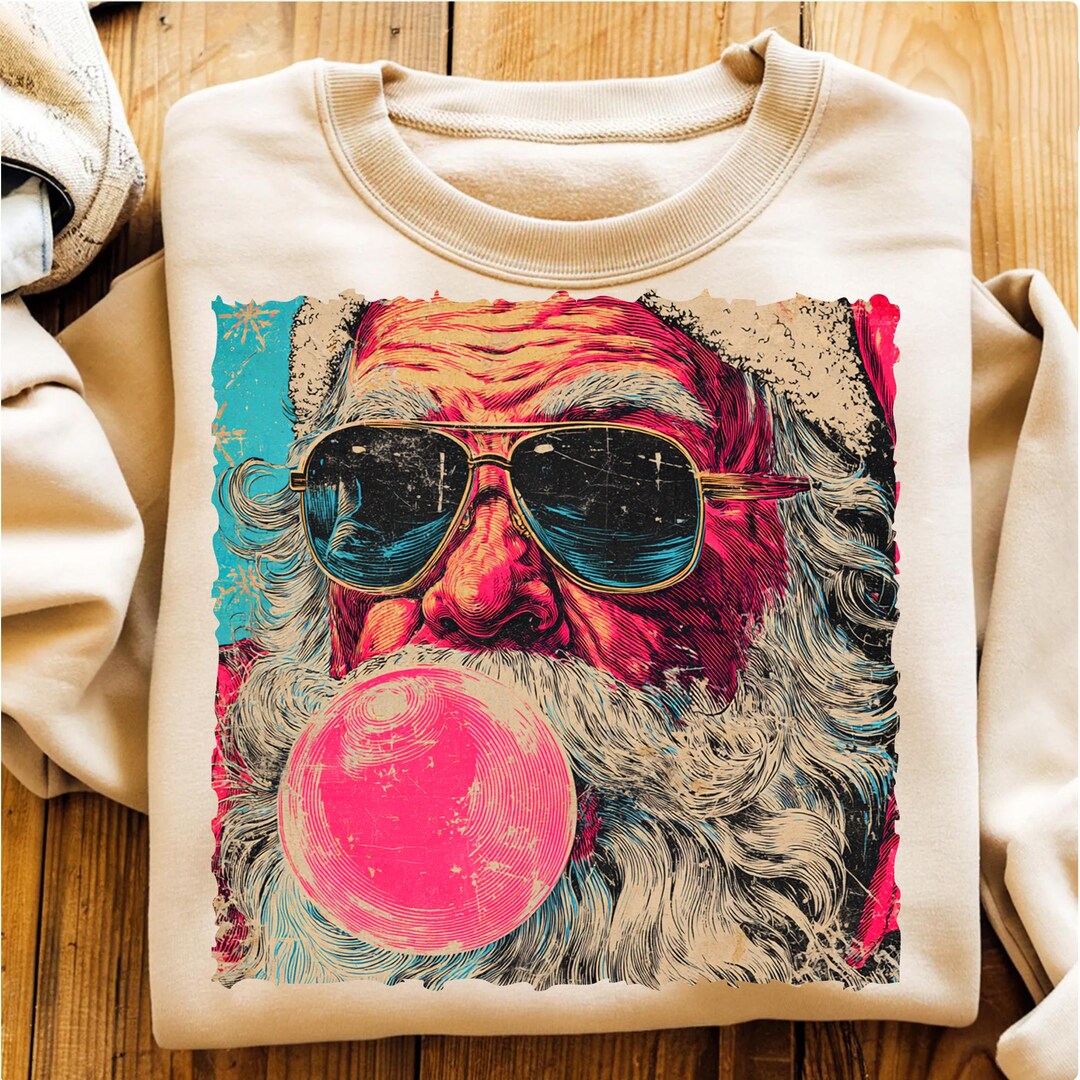 Preppy Santa Clause Png, Coquette Christmas Png Design, Glitter Santa ...