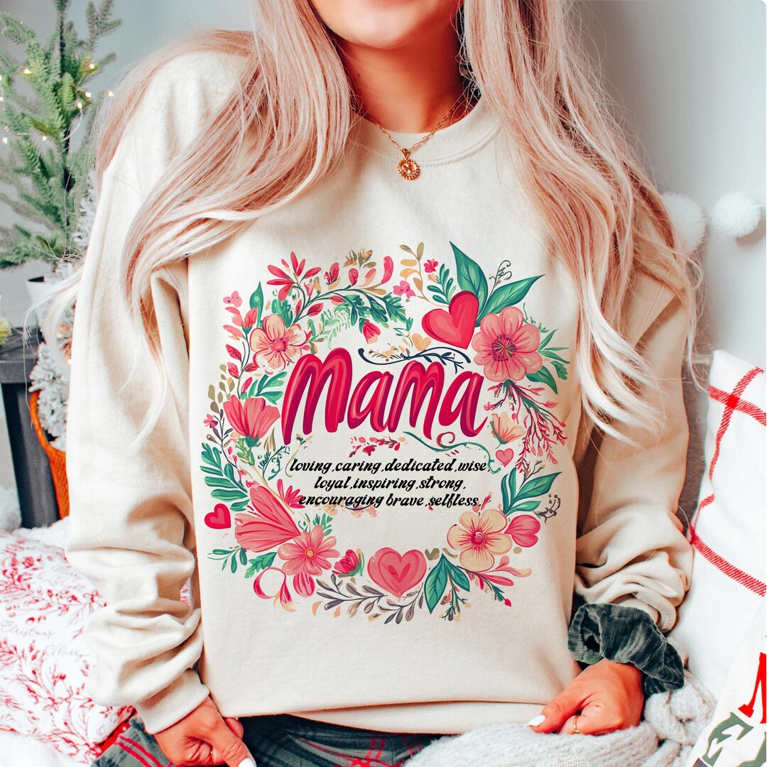 Boho Floral Mama Png, Mom Adjectives Png, She is Mom Png, Mama ...