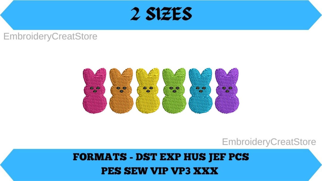 Easter Peeps Embroidery Design, Easter Peeps Embroidery Patterns Pes ...