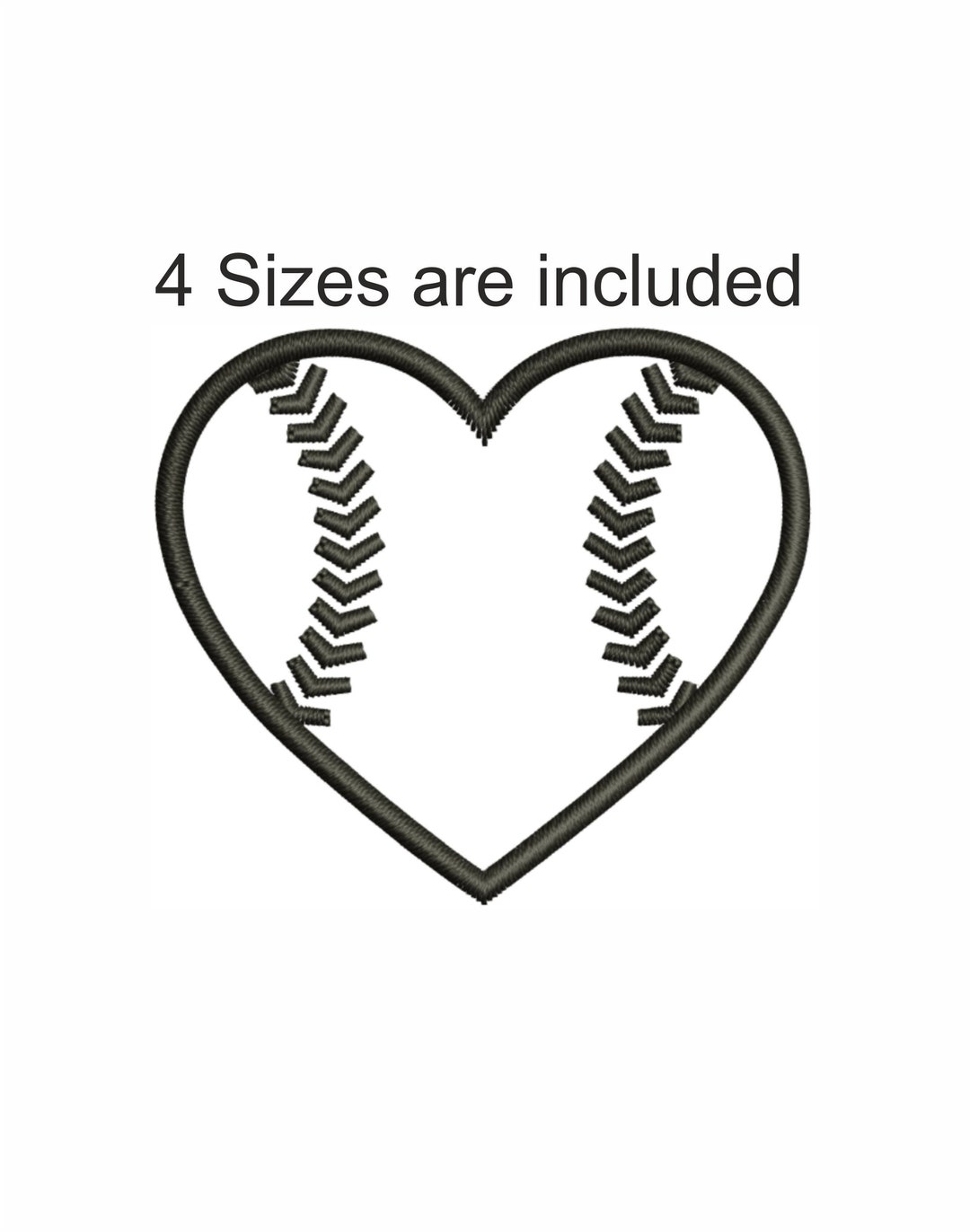 Baseball Heart Outline Embroidery Design | Baseball Heart Outline Pes ...