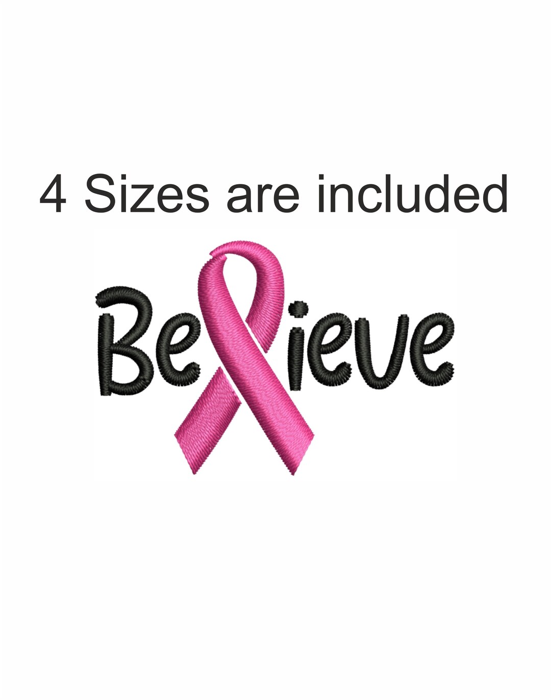 Believe Cancer Ribbon Embroidery Design | Believe Cancer Ribbon Pes ...