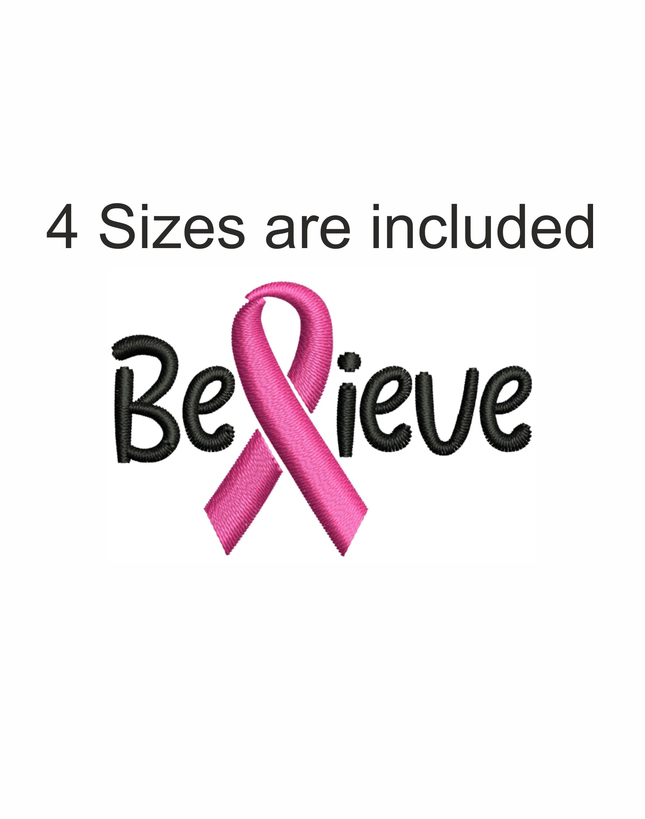 Believe Cancer Ribbon Embroidery Design | Believe Cancer Ribbon Pes ...