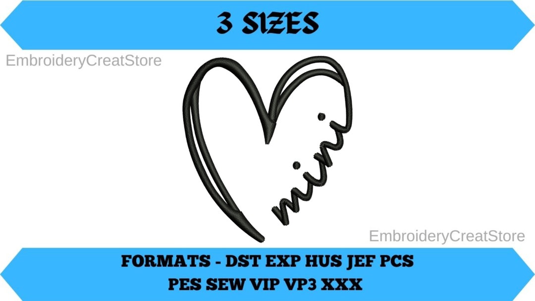 Mini Heart Embroidery Design, Mini Heart Pes File, Mini Heart Dst File ...