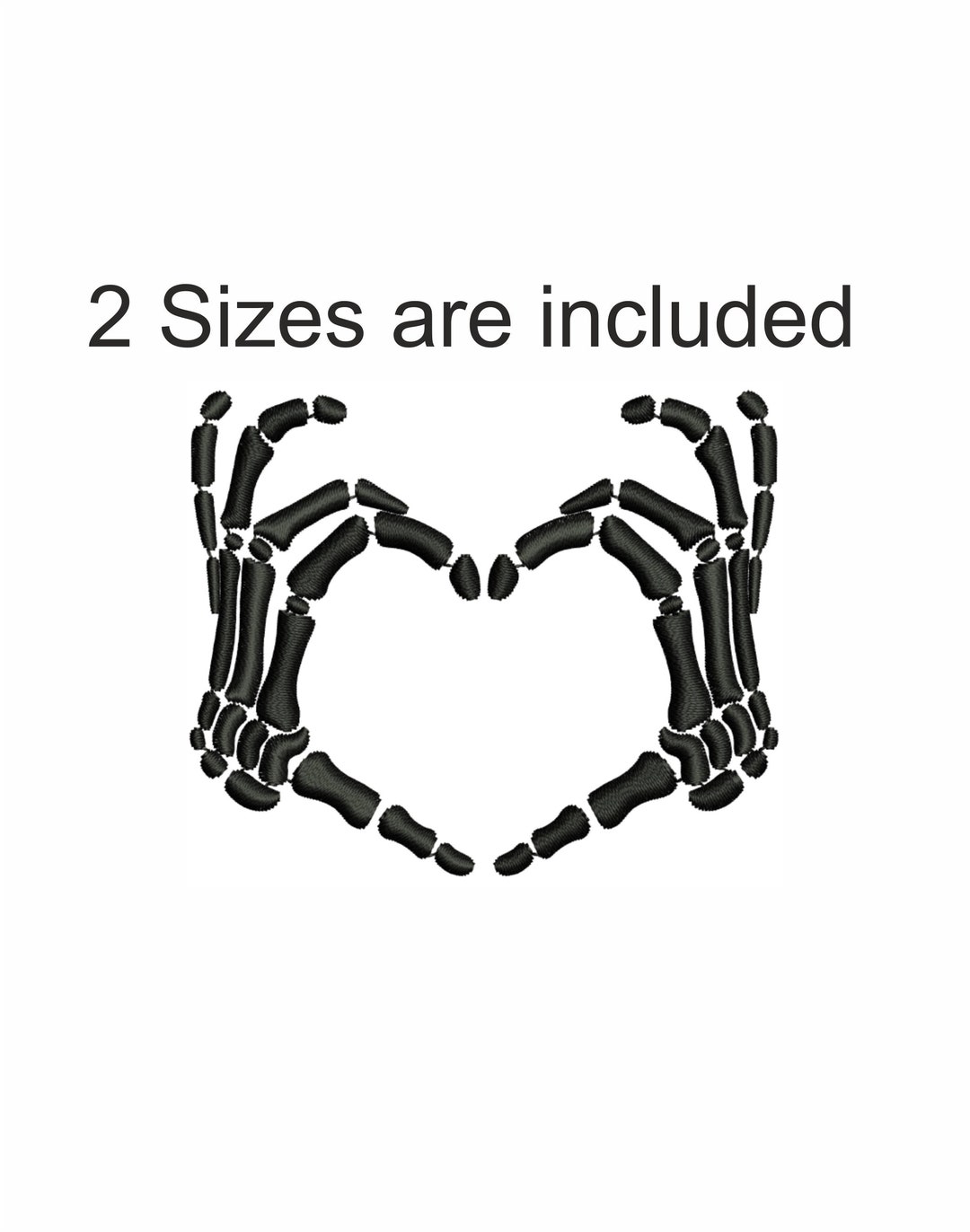Skeleton Hands With Heart Embroidery Design | Skeleton Hands With Heart ...