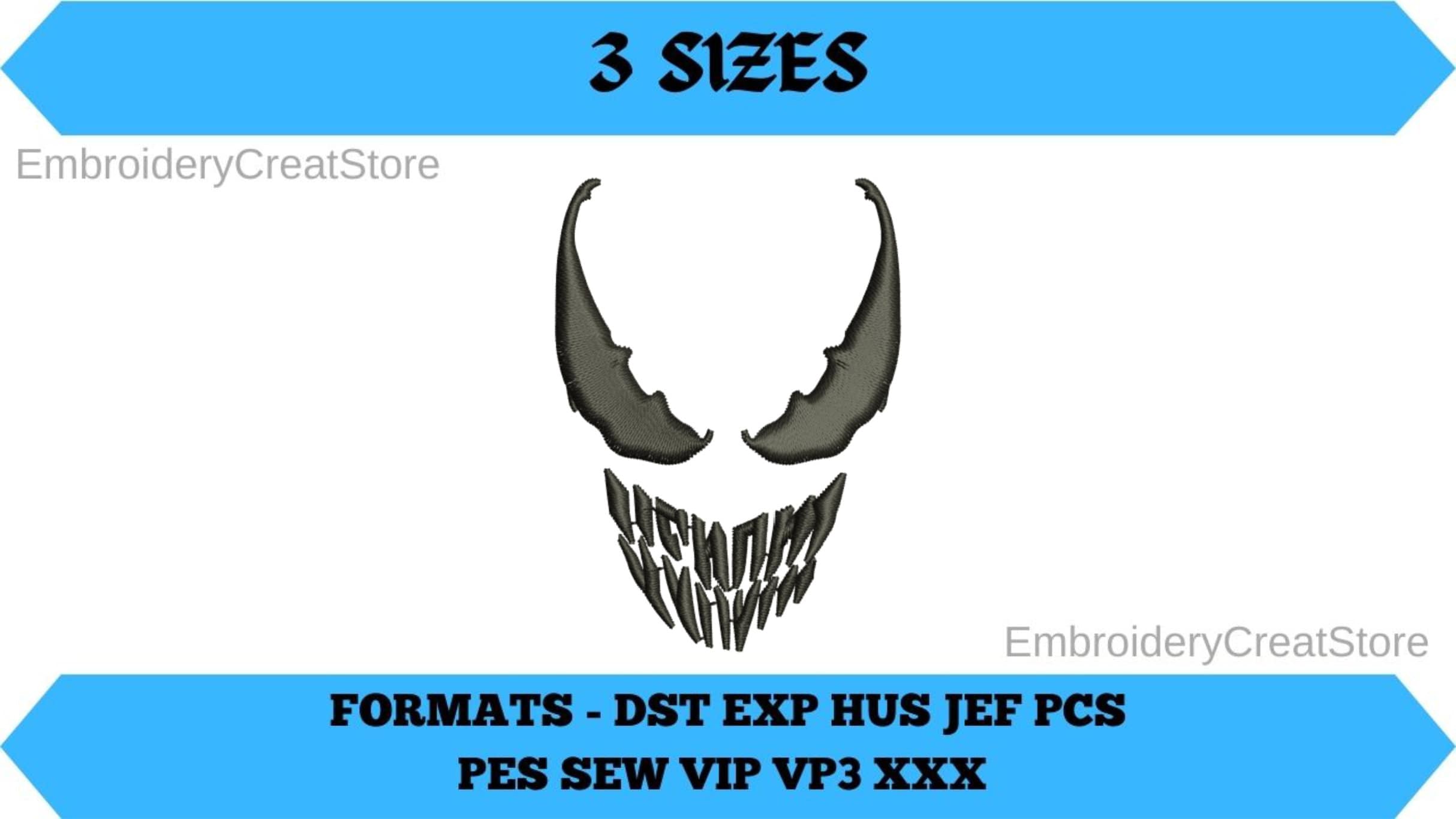Venom Embroidery Design | Venom Pes File | Venom Dst File | Venom Jef ...