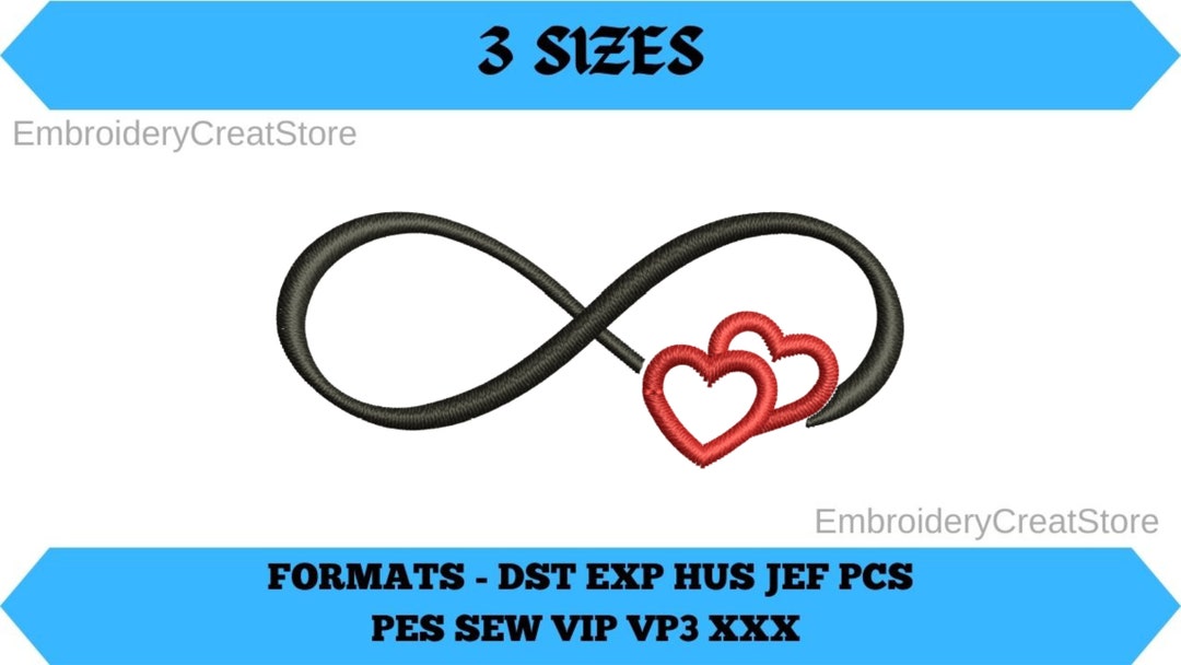 Two Hearts Infinity Embroidery Design, Two Hearts Infinity Pes File, Two Hearts Infinity Dst ...