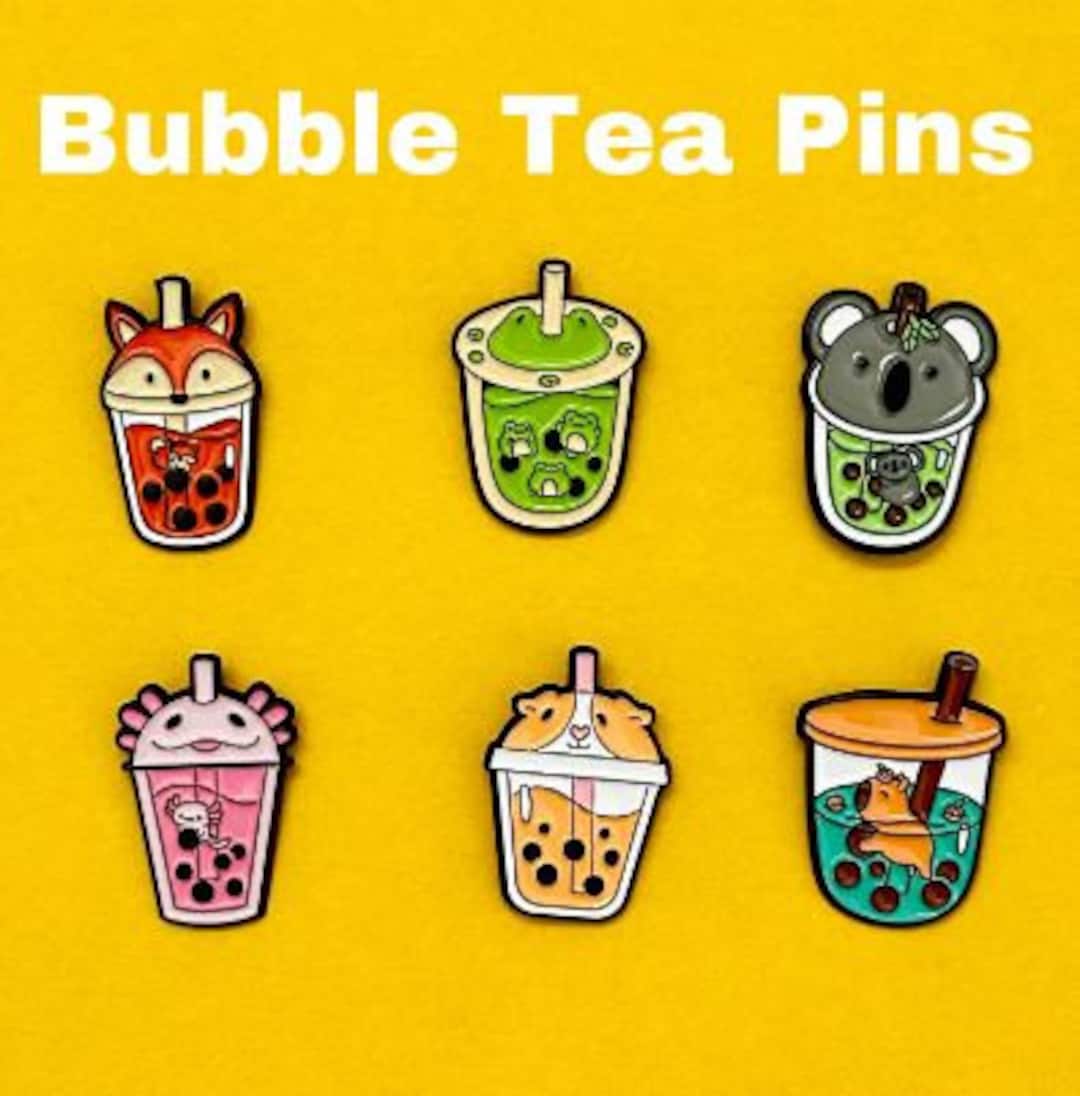 Cute Bubble Tea Enamel Pins - 6 to Choose From - Packs Available - Fox ...