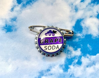Grape Soda Pin Ellie Badge Bottle Cap UP Movie Brooch Club Member - Etsy