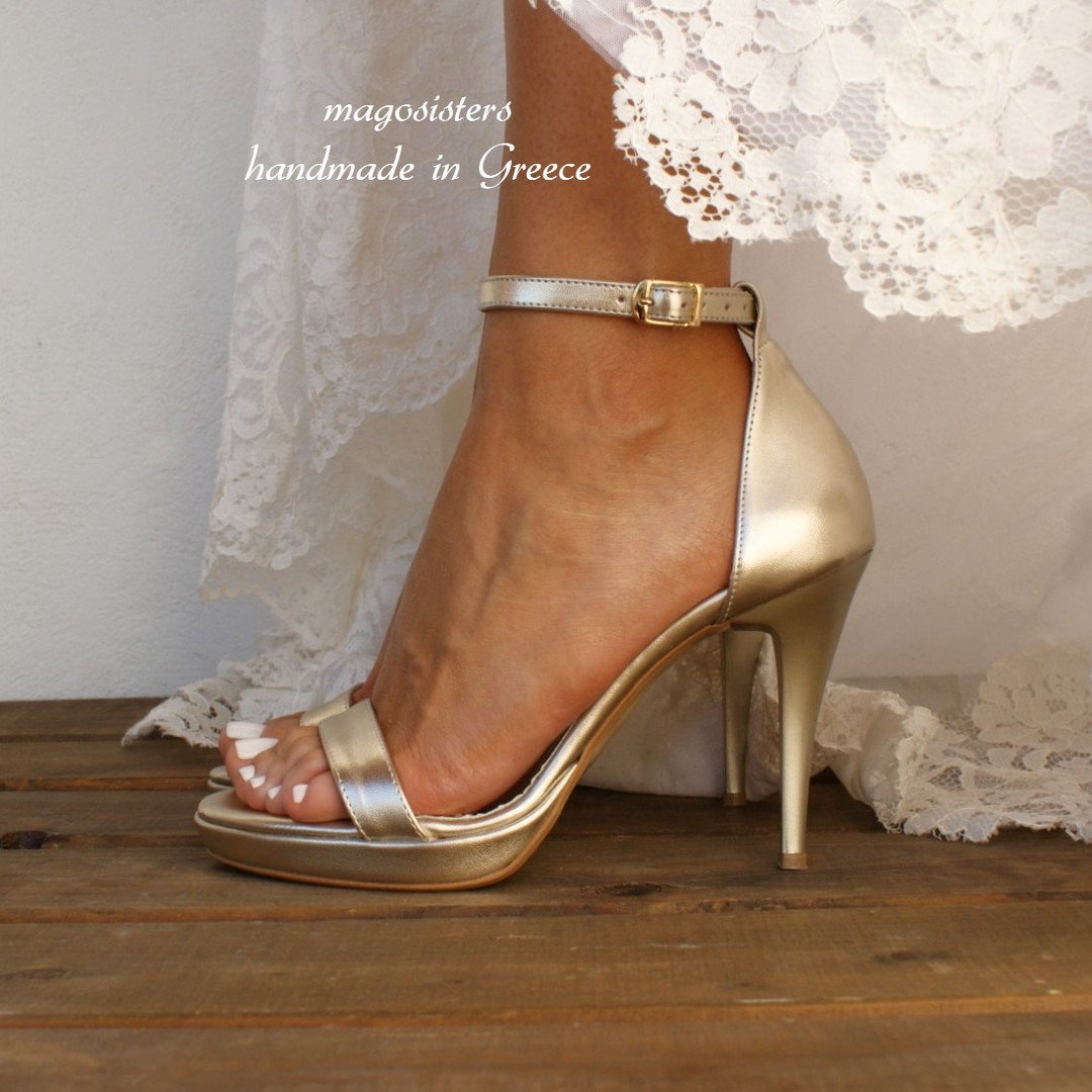 Handmade Gold Stiletto Bridal Heels: 'MONICA' Wedding Shoes - Etsy New ...