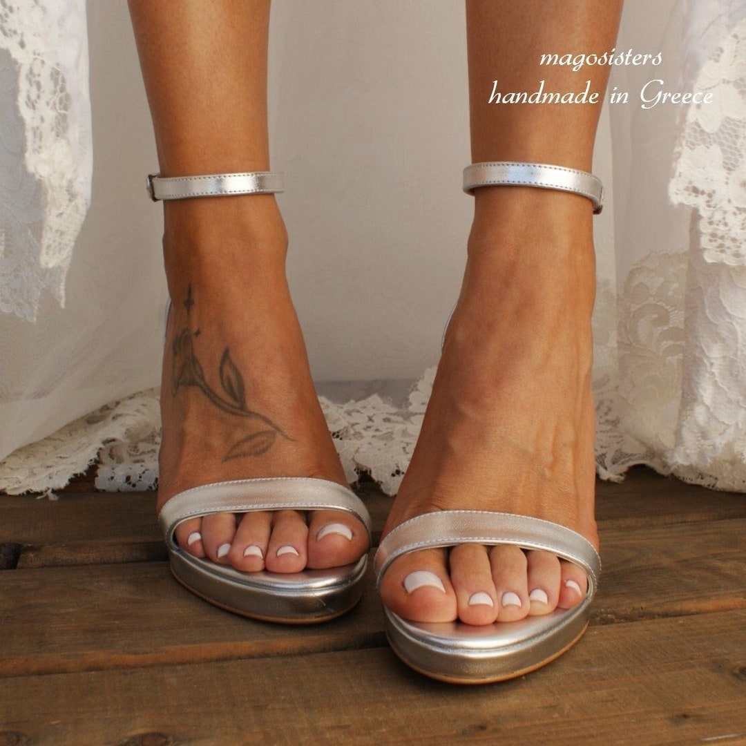 Handmade Silver Bridal Stilettos: "monica" Wedding Platform Heels - Etsy