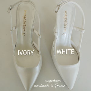 Ivory Lace Bridal Slingback Heels: Handmade Wedding Pumps ''ELEANOR ...