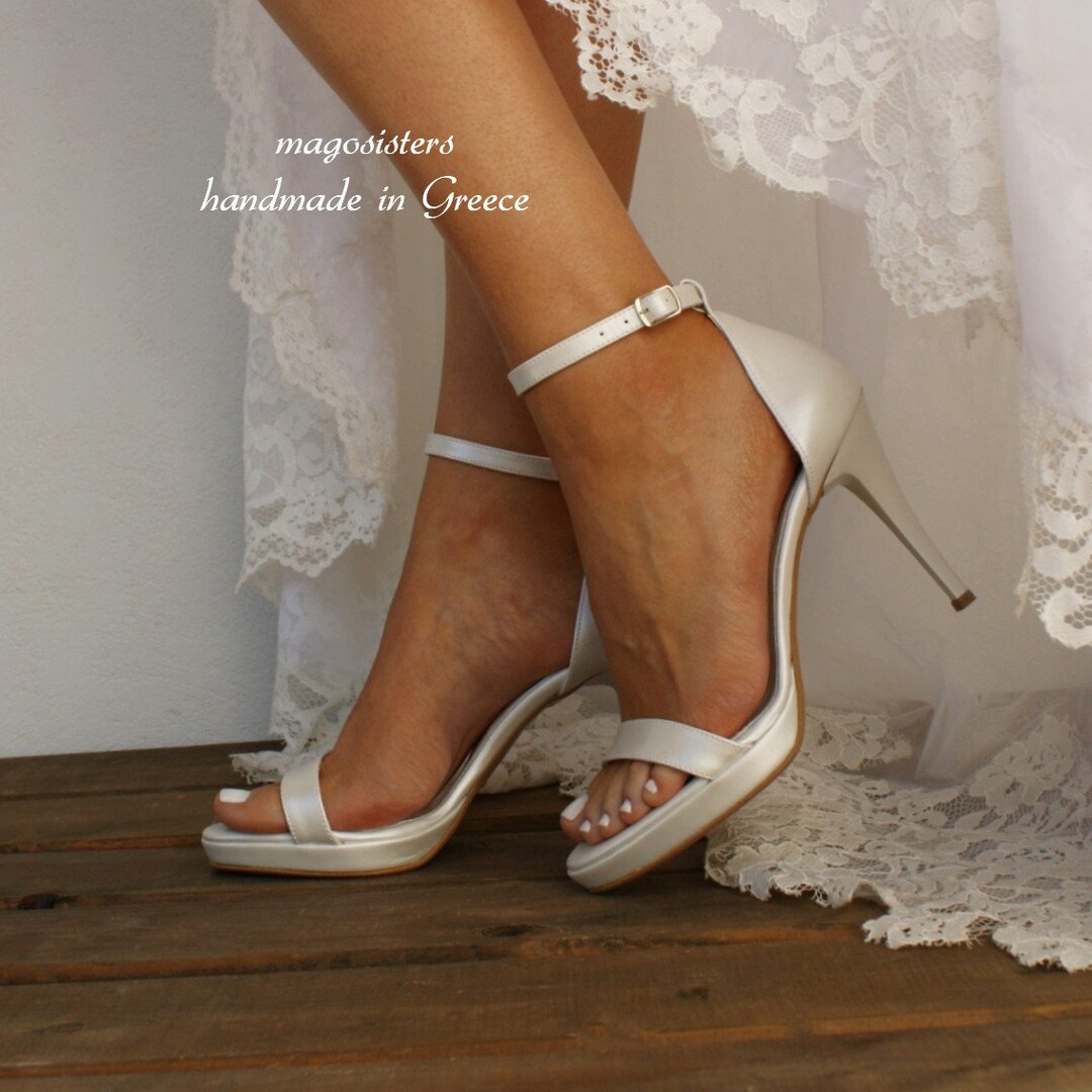 Women's Bridal Heels/ Bridal Stilettos/ Wedding Platform Heels/ Ivory ...