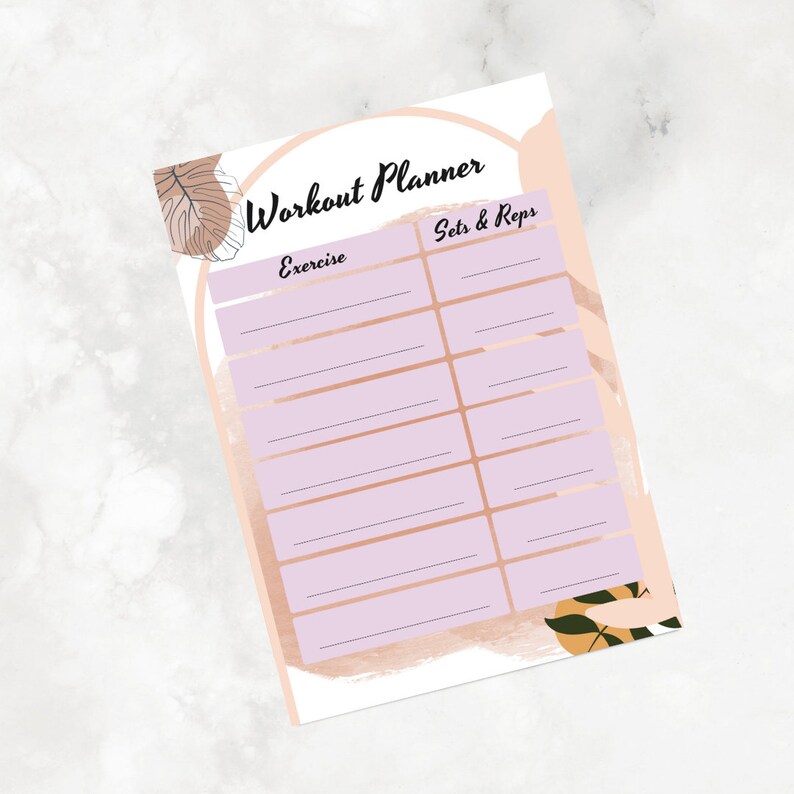 Workout Planner Printable: Exercise Tracker and Progress - Etsy