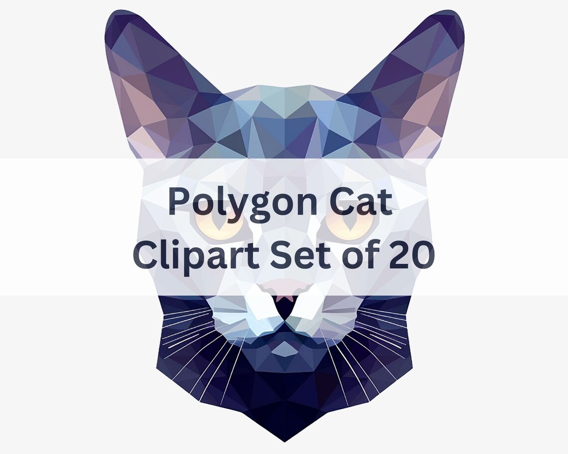 Clipart Bundle X20: Polygon Cats PNG / Transparent Background / 2048 X ...