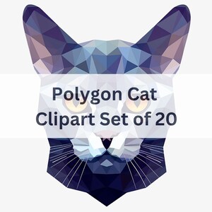 Clipart Bundle X20: Polygon Cats PNG / Transparent Background / 2048 X ...