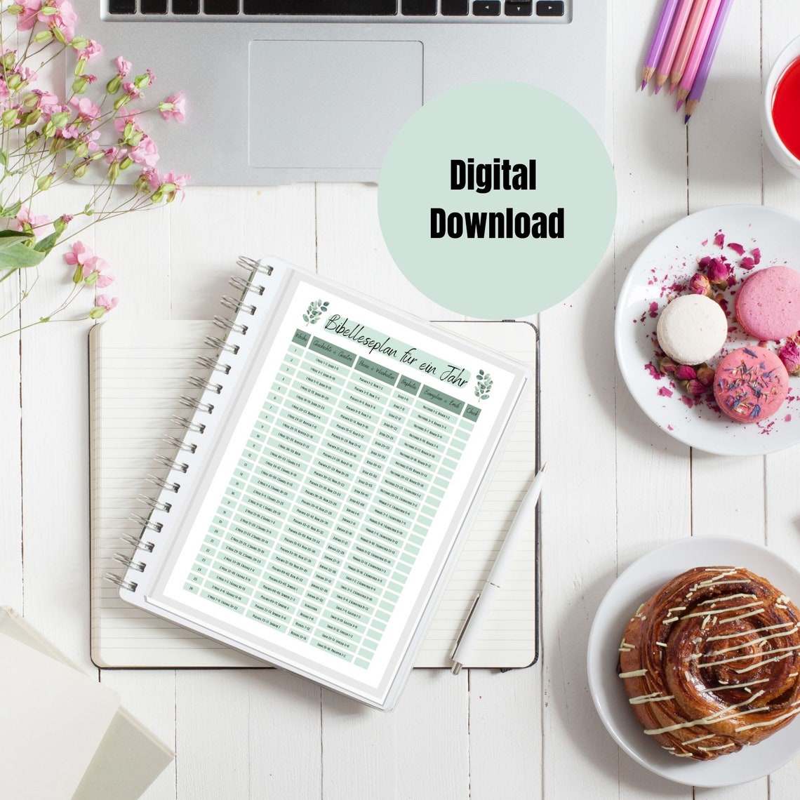 Bibelleseplan für ein Jahr in Deutsch | Digitaler Download | DIN A4 ...