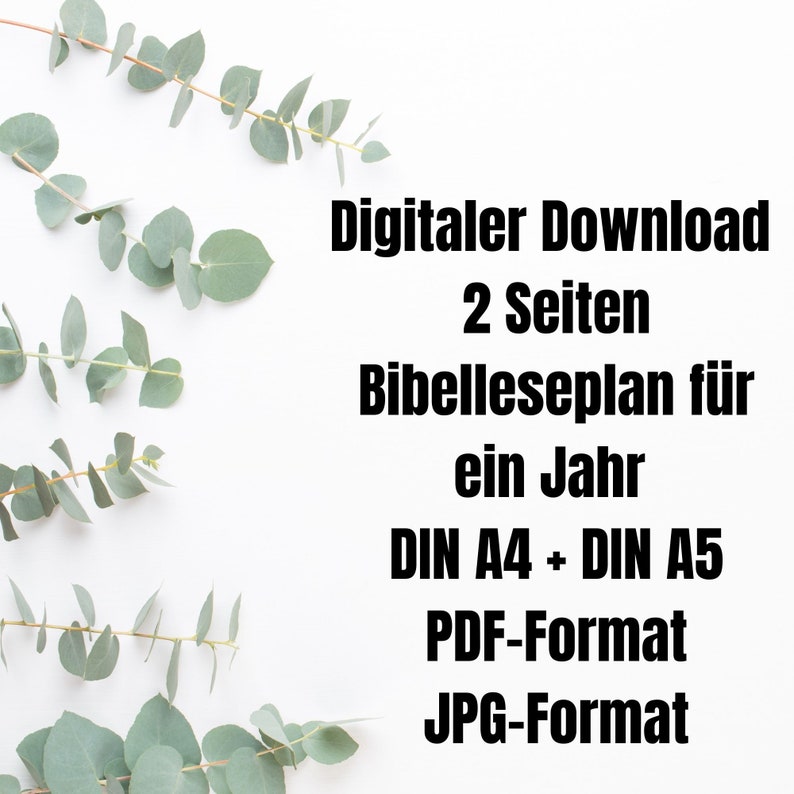 Ausdruckbarer Bibelleseplan Für Ein Jahr in Deutsch Digitaler Download ...