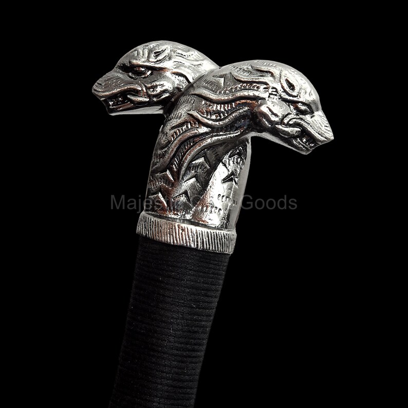 Handmade Steel Viking Sword | Twin Wolf Pommel Cosplay Replica - Etsy