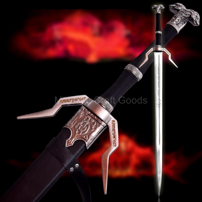 Handmade Steel Viking Sword | Twin Wolf Pommel Cosplay Replica - Etsy