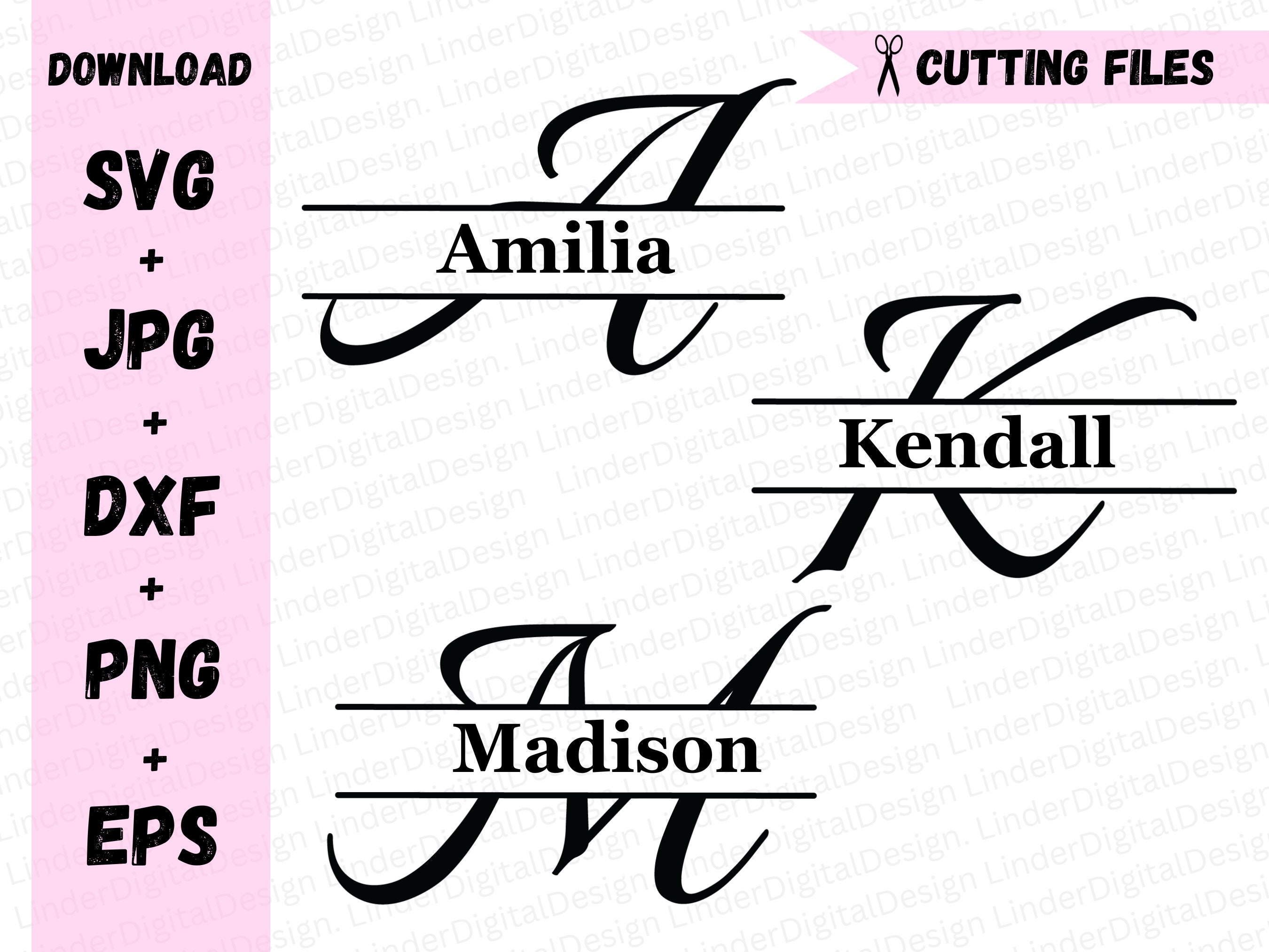 Split Monogram Full Alphabet SVG DXF PNG Alphabet Frame - Etsy Hong Kong