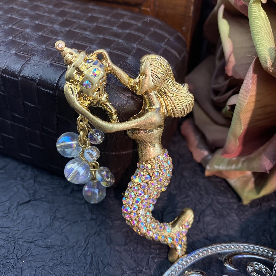 Elegant Mermaid Brooch Delicate Mermaid Brooch Vintage Ocean - Etsy