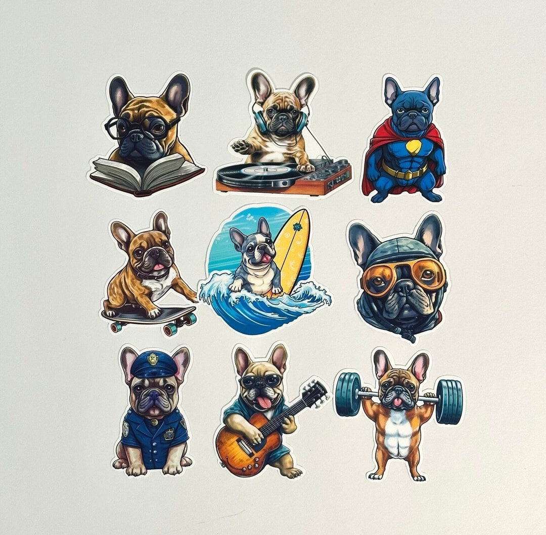 9 French Bulldog Sticker, Vinyle Stickers, Französische Bulldogge ...