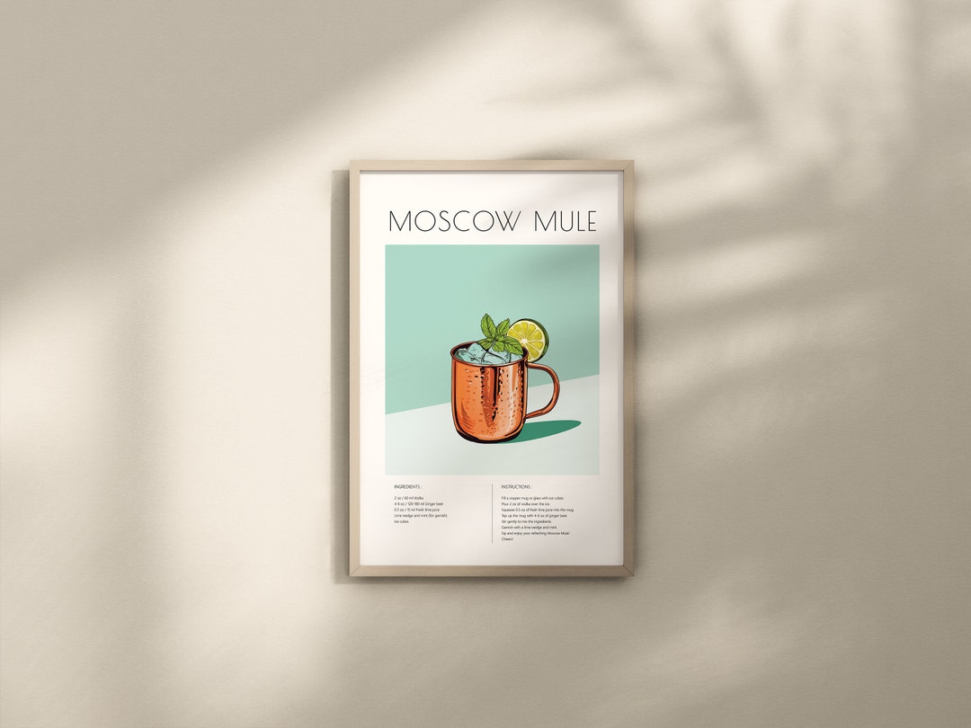Moscow Mule Print, Moscow Mule Poster, Moscow Mule Decor, Bar Cart ...