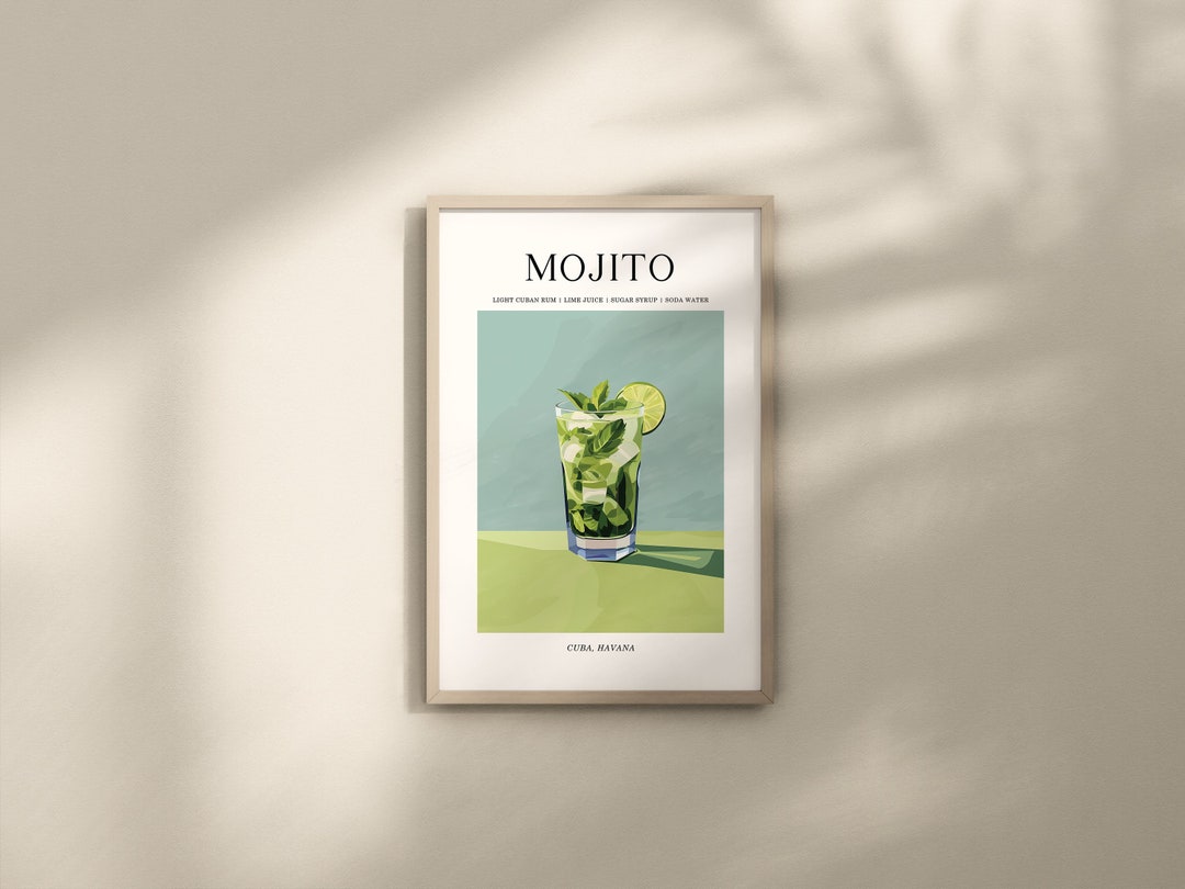 Mojito Decor, Bar Cart Decor, Mojito Decoration, Mojito Wall Art ...