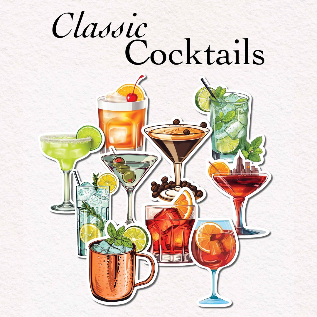 Cocktail Stickers Famous Cocktaile Stickers Vinyle Stickers,alcoholic ...