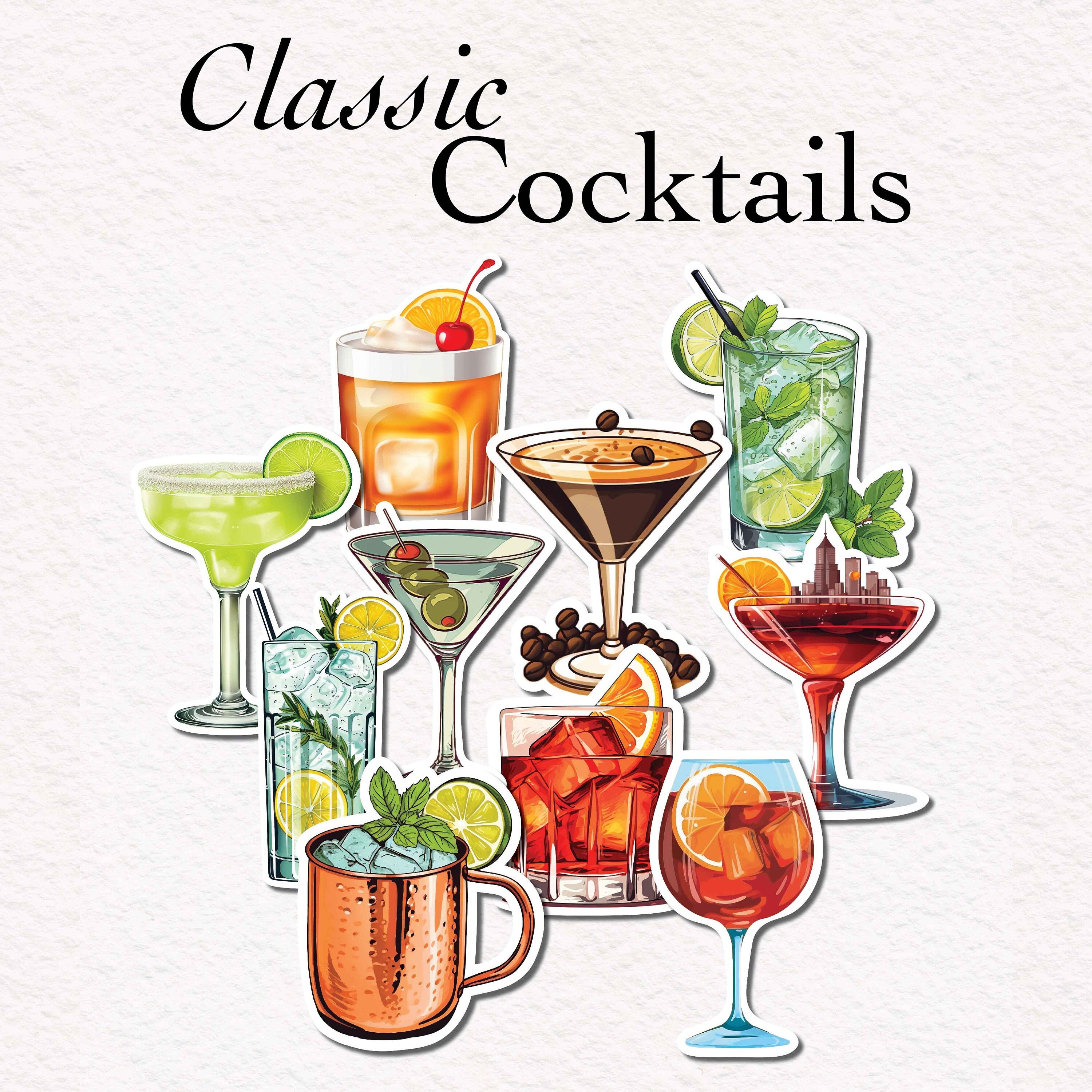 Cocktail Stickers Famous Cocktaile Stickers Vinyle Stickers,alcoholic ...
